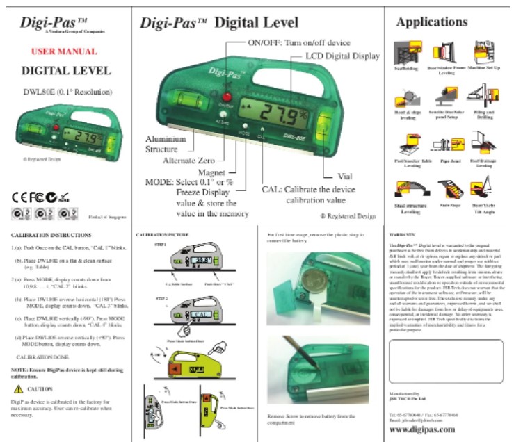 Level | 2-Axis Precision Digital Level DWL80E Green | iNTERTOOL Shop