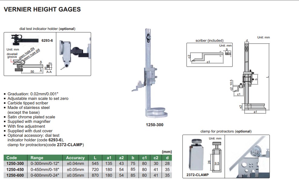 VERNIER HEIGHT GAUGE | iNTERTOOL Shop