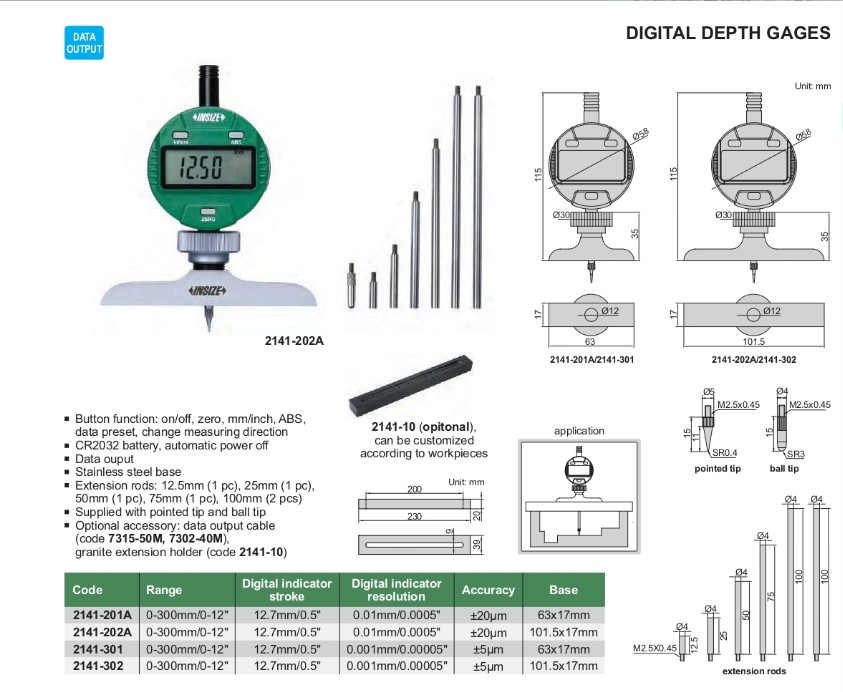 DIGITAL DEPTH GAGE รุ่น 2141 | iNTERTOOL Shop