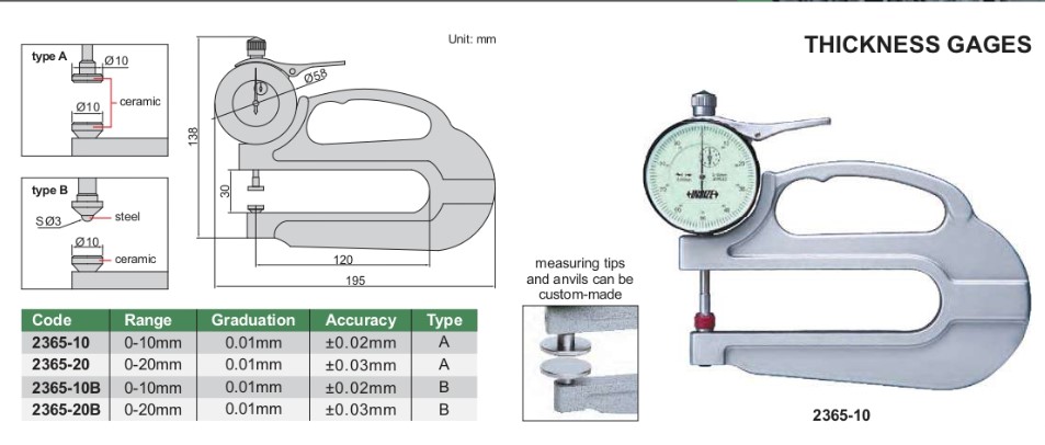 THICKNESS GAUGE,FLAT-FLAT TIPS รุ่น 2365 | iNTERTOOL Shop